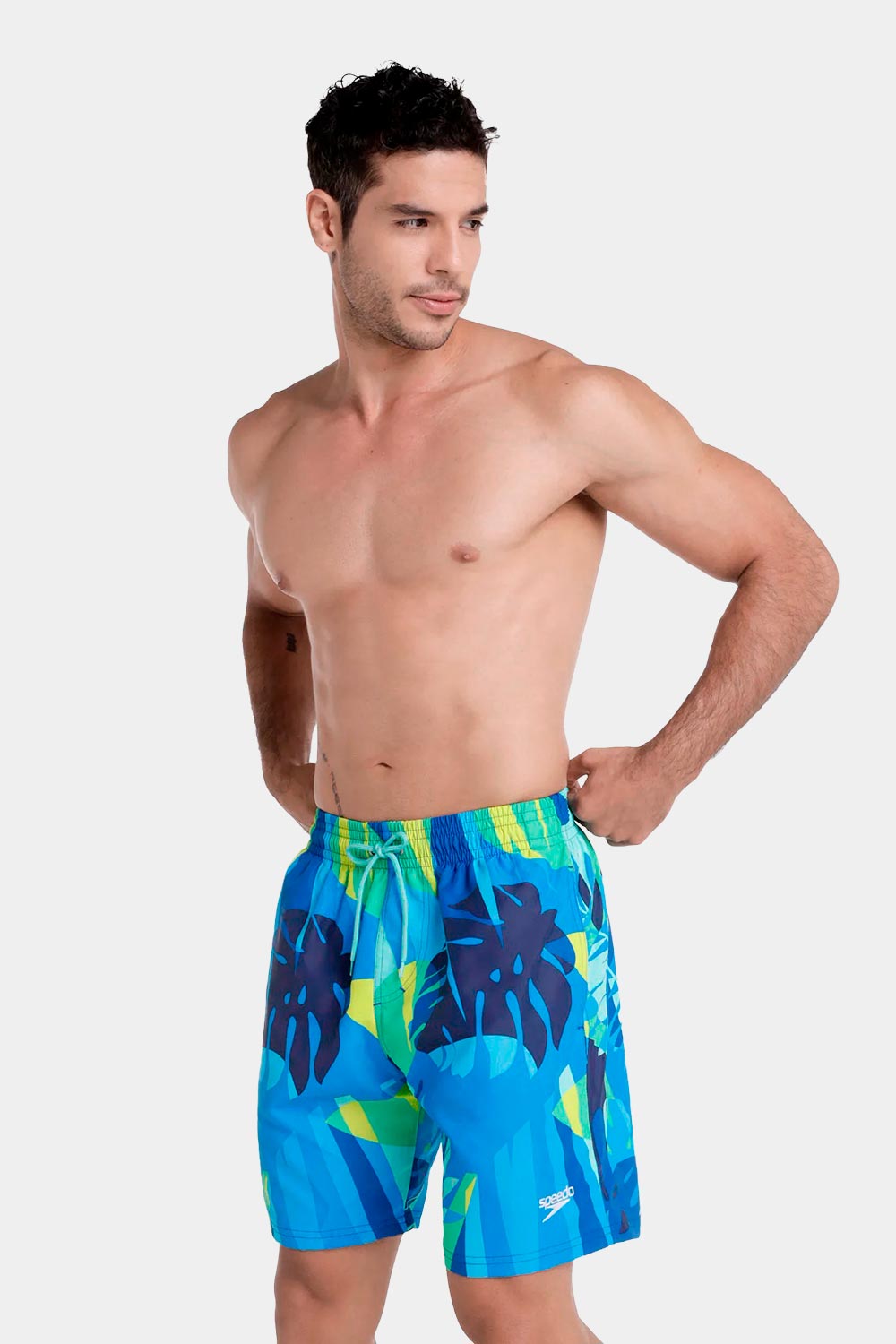 Pantaloneta Hawaian Garden Azul Hombre | Speedo
